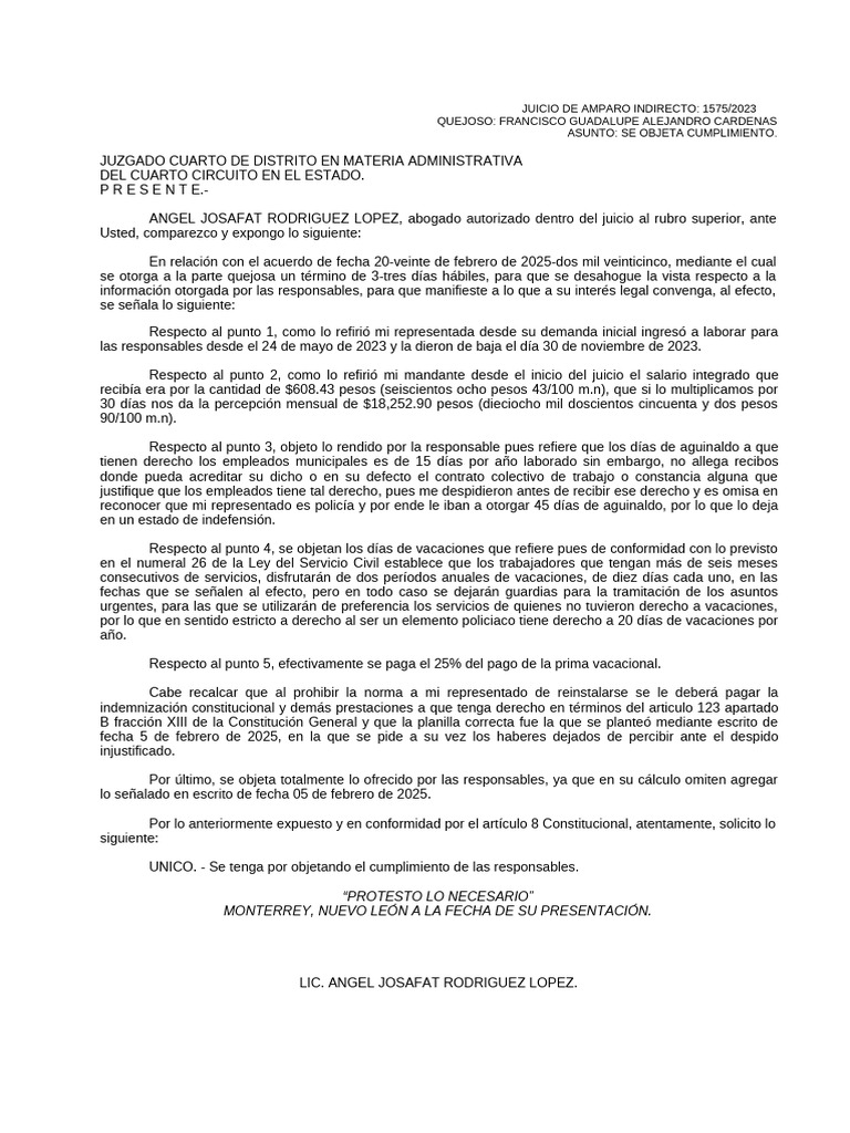 Se Objeta Cumplimiento | PDF | Gobierno