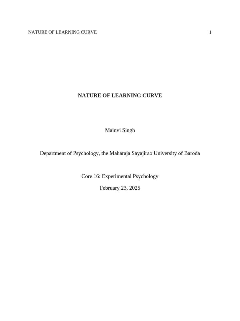 Nature of learning curve | PDF | Learning | Motivational