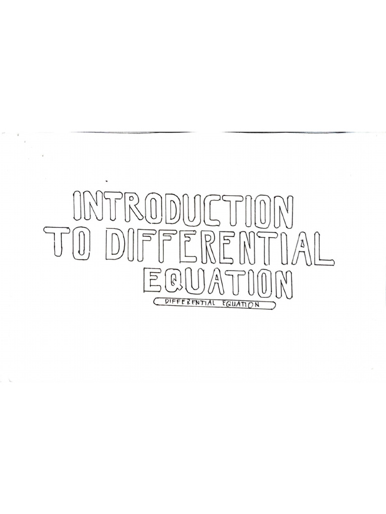 De 1 Introduction To De Pdf