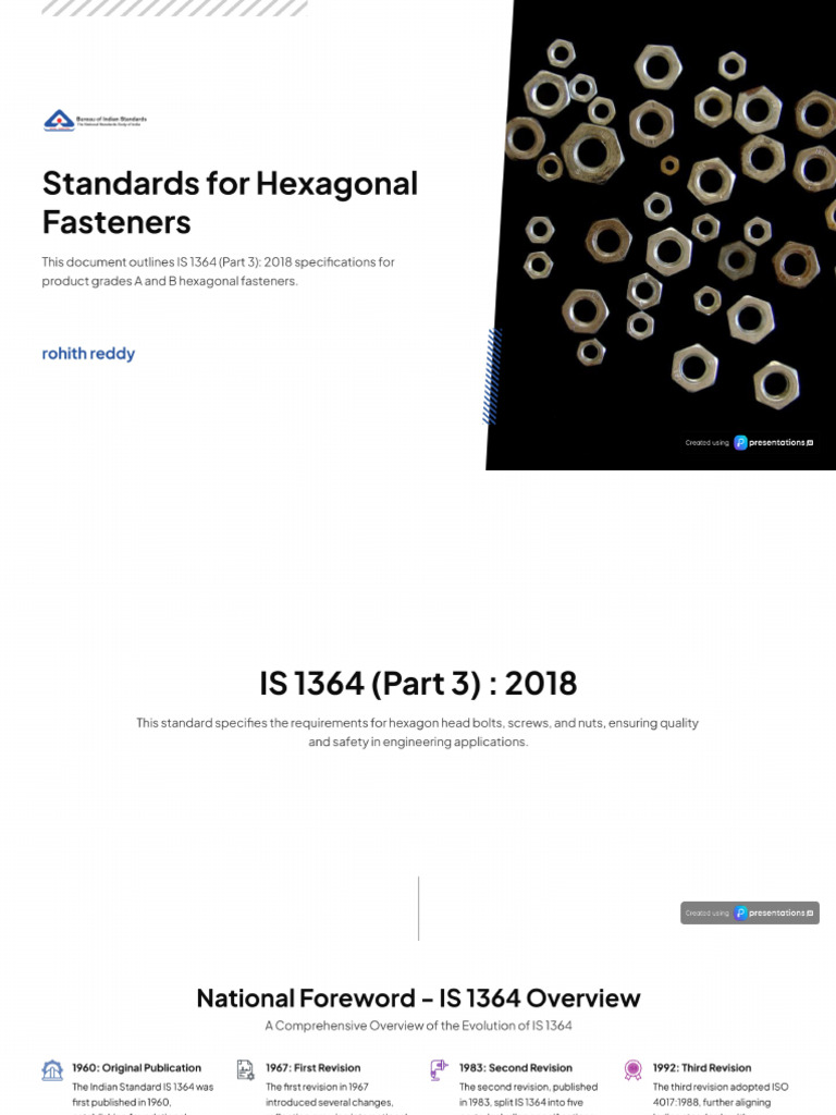 IS 1364 (Part 3) - 2018 Standard For Hexagon Head Bolts, Screws and ...
