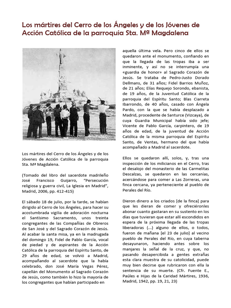 Mártires de la Acción Católica en Madrid | PDF | Madrid | Iglesia Católica