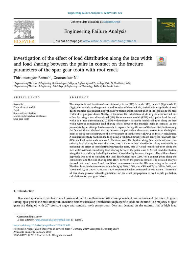 Investigation of The Effect of Load Distribution Along The Face Width ...