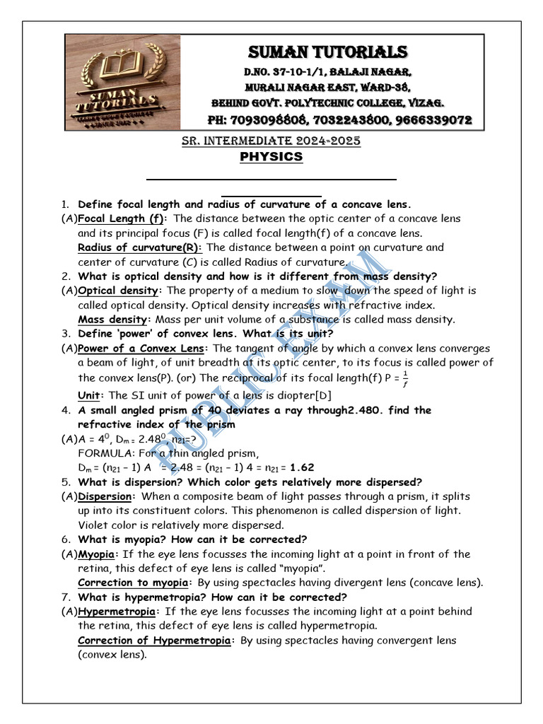 SR - Inter Physics 2M 2024 - 2025 | PDF | P–N Junction | Semiconductors