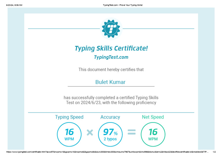 Prove Your Typing Skills! | PDF