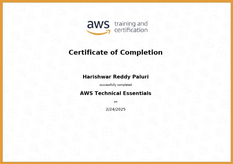 1851 3 7057997 1740410479 AWS Course Completion Certificate | PDF