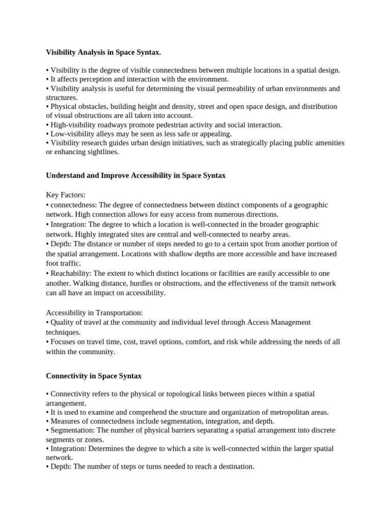 Visibility and Connectivity in Urban Design | PDF | Space | Accessibility