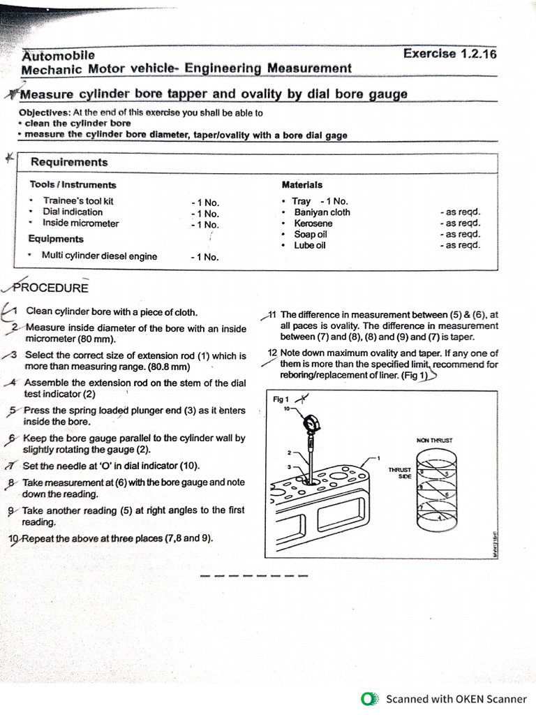 FY GM Chapter 3B, Measure Cylinder Bore by Dial Boar Gauge | PDF