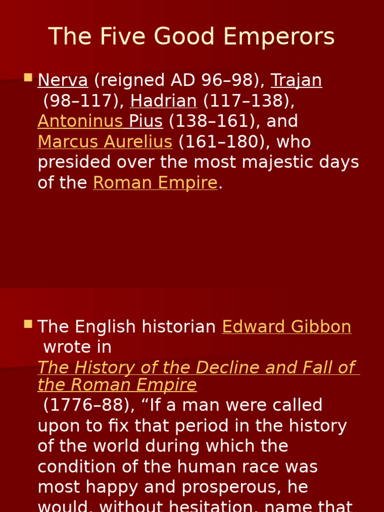 Lesson 23 - Five Good Emperors | PDF | Roman Empire | Roman Emperors