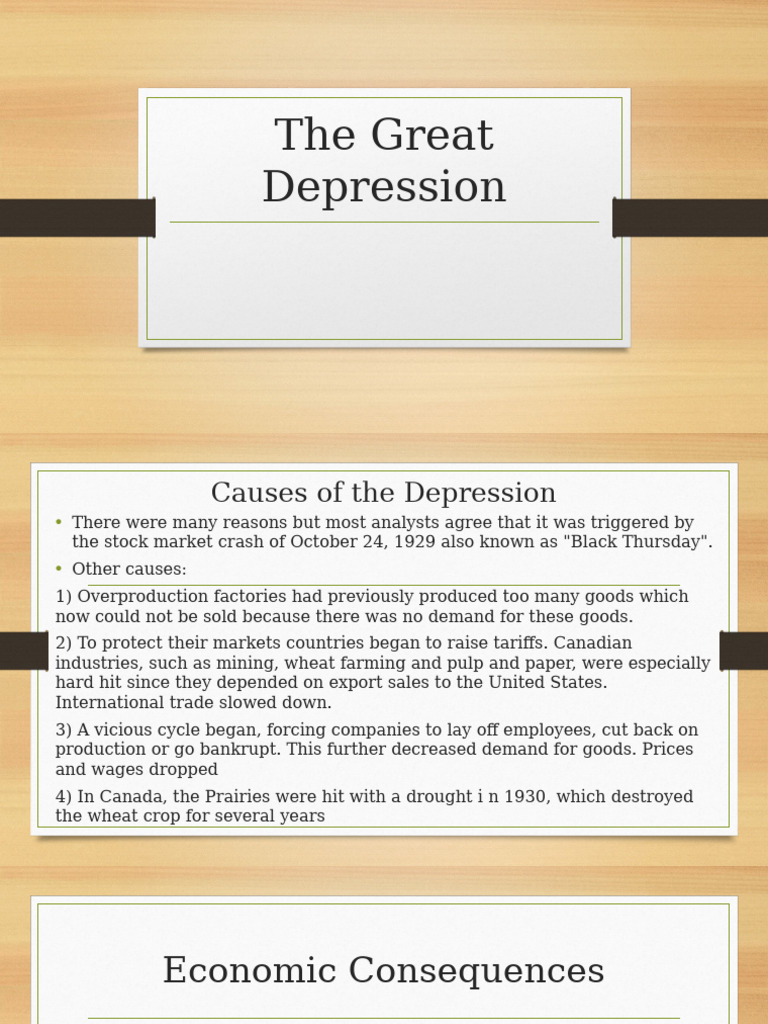 Causes and Consequences of the Great Depression | PDF | Great ...