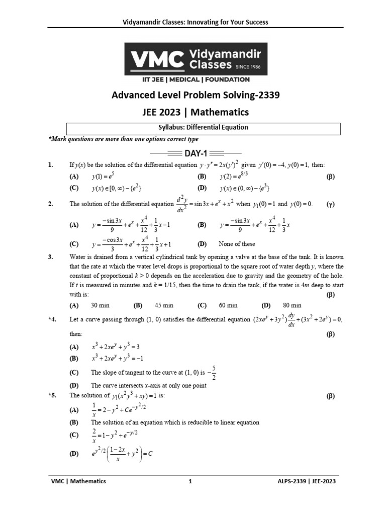 ALPS 2339 Maths Assignment Paper | PDF | Tangent | Equations