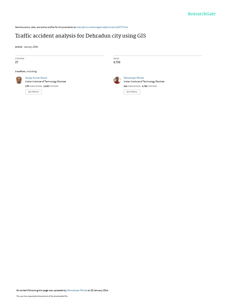 Traffic Accident Analysis For Dehradun City Using GIS | PDF | Geographic Information System ...