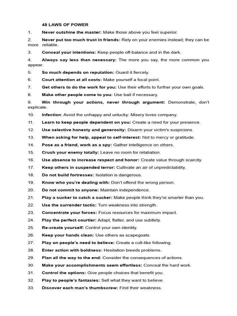 48 Laws of Power | PDF
