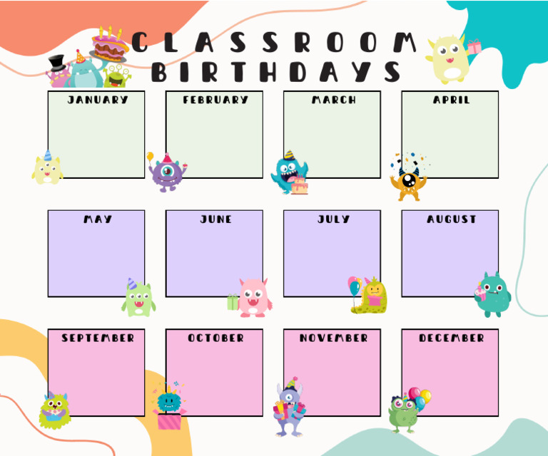 Class Birthday Cute Colorful (60 X 50 CM) PDF | PDF