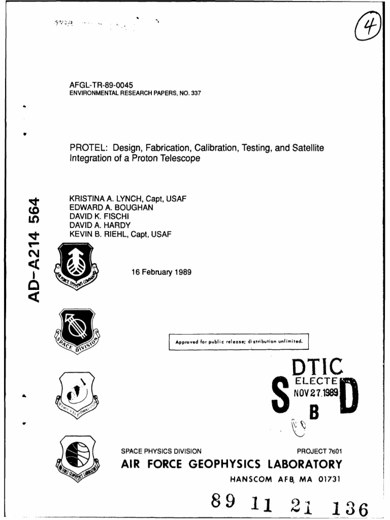 ADA214564 | PDF | Electronvolt | Radiation