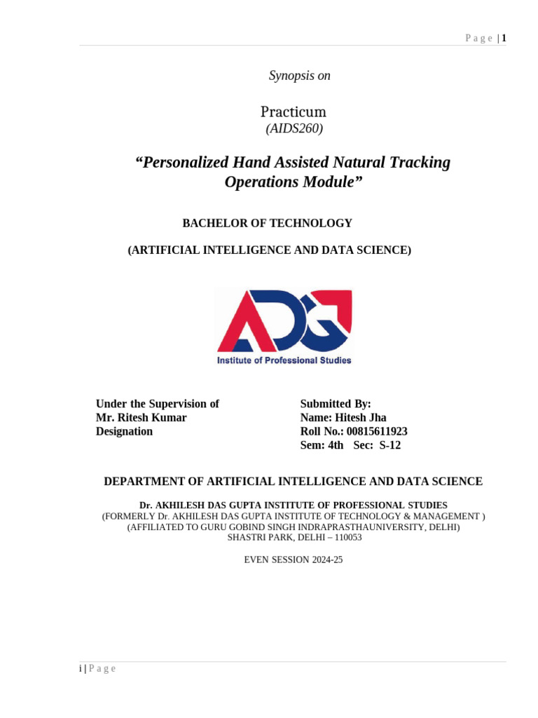 Synopsis - Practicum (AutoRecovered) | PDF | Usability | Information Technology