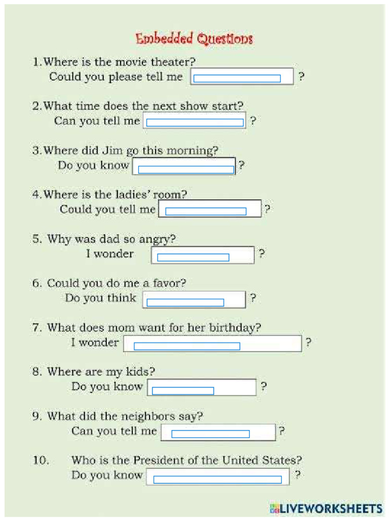 Embedded Questions | PDF