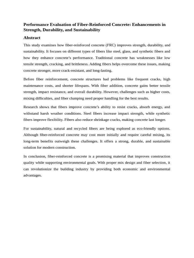 Abstracts of The Projects | PDF | Concrete | Recycling