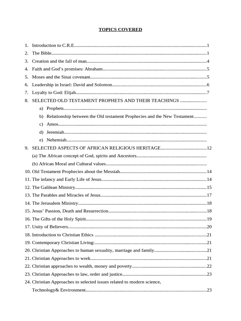 Cre Revision Booklet 11 | PDF | Jesus | Ministry Of Jesus