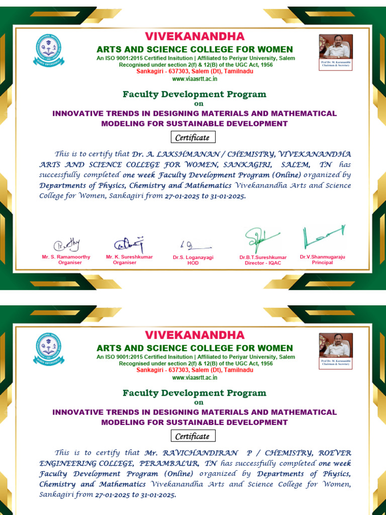 FDP Certificates | PDF | Science