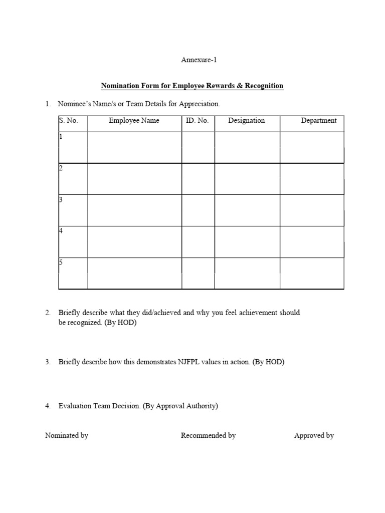 R&R Nomination Form | PDF