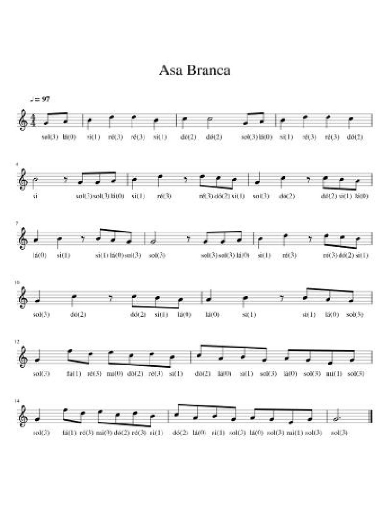 Partitura Asa Branca | PDF