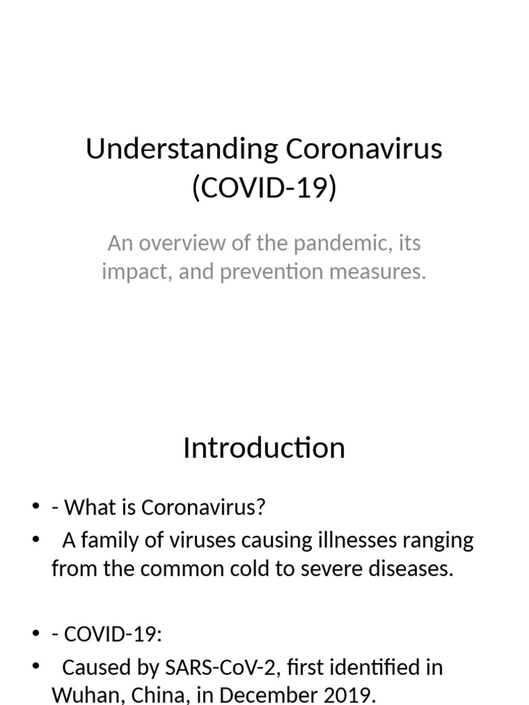 Coronavirus Presentation Pdf