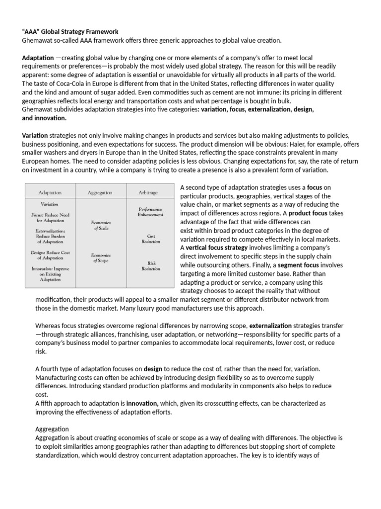AAA Framework | PDF | Exports | Business Model