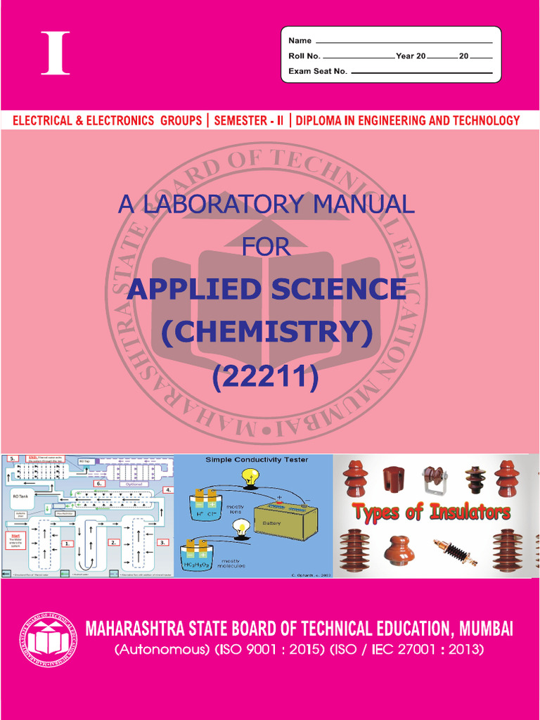 Manual EE2I ASE Chemistry 22211 120421 | PDF