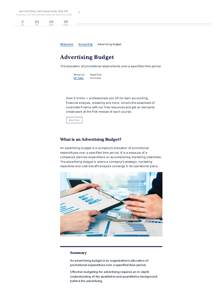 Advertising Budget - Overview, Pillars, Common Methods | PDF | Net ...