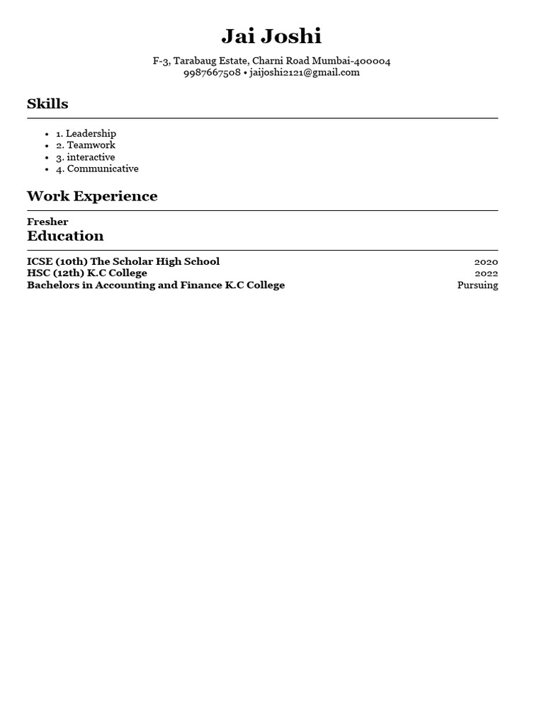 Aspiring Finance Graduate Profile | PDF