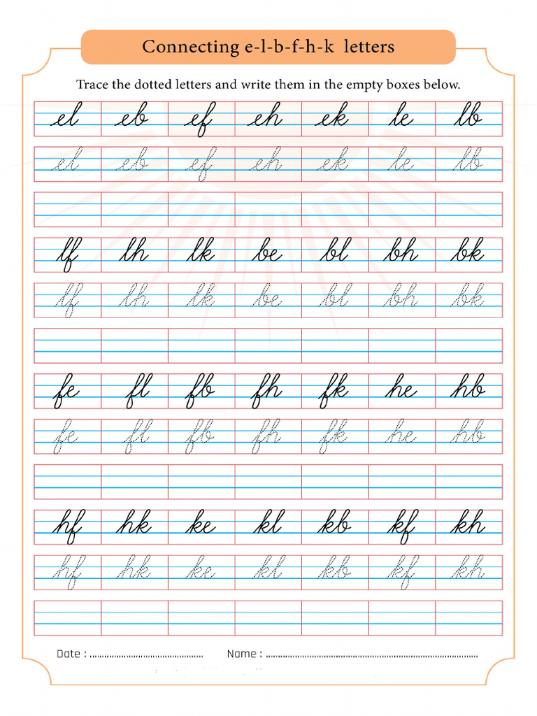 Cursive Connecting Letters 3 | PDF