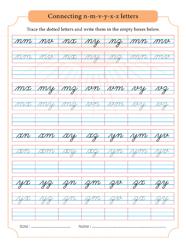 Cursive Connecting Letters 4 | PDF