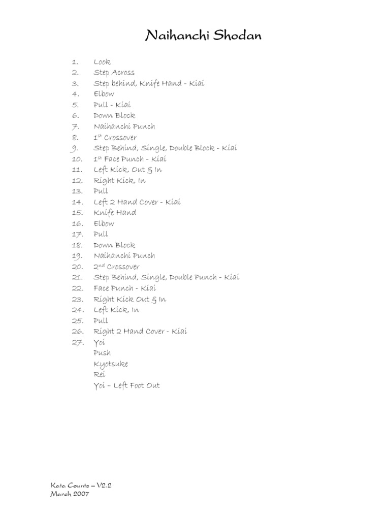 Naihanchi Shodan | PDF
