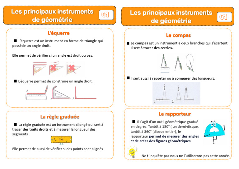 Instruments de géométrie CE2 | PDF