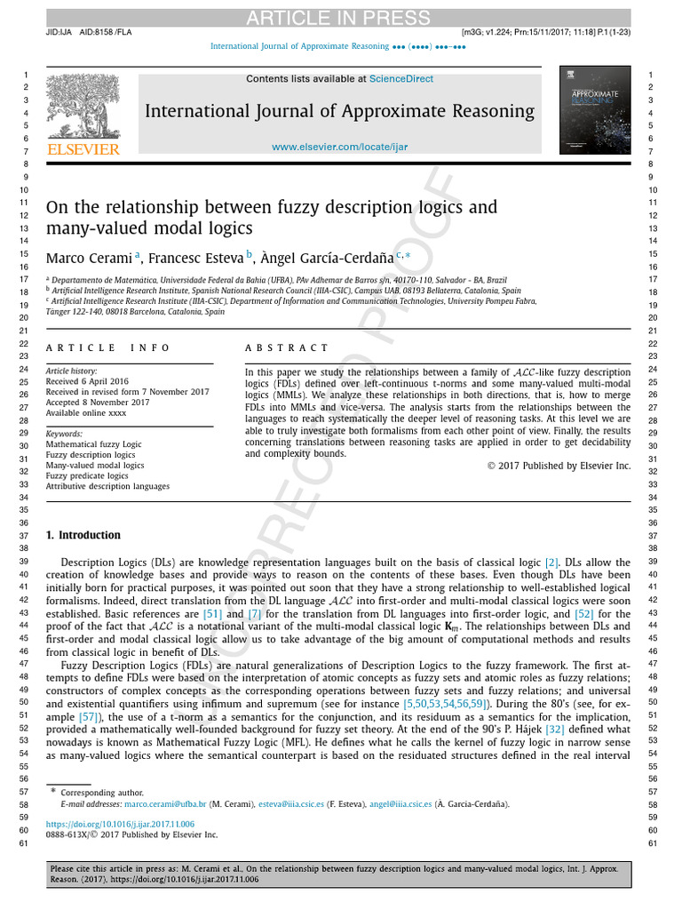Fuzzy Description Logics and Many Valued Modal Logics | PDF | Modal Logic | Mathematical Logic