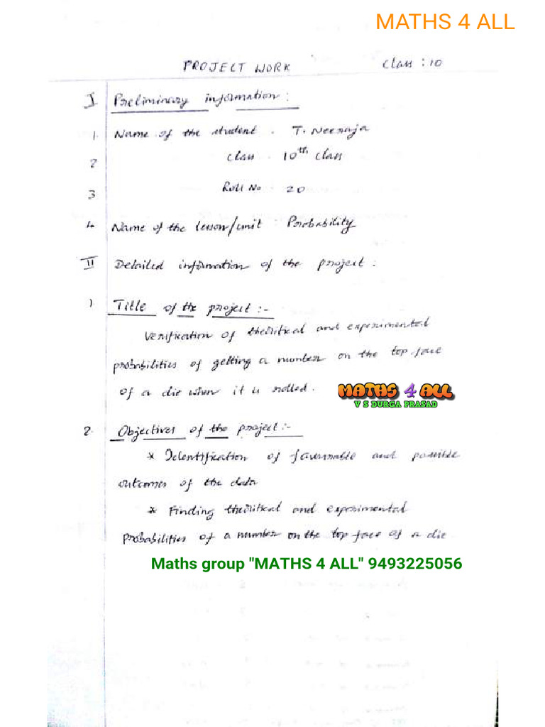 10th FA3 Maths Project (MATHS 4 ALL) | PDF