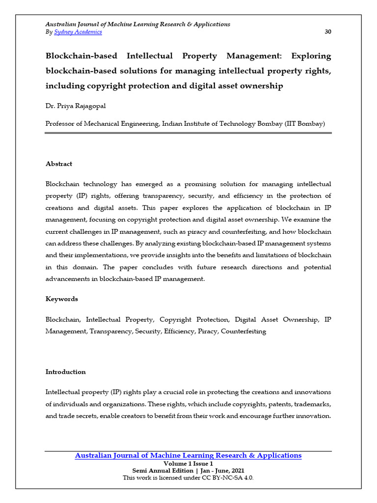 Blockchain-Based Intellectual Property Management | PDF | Intellectual ...
