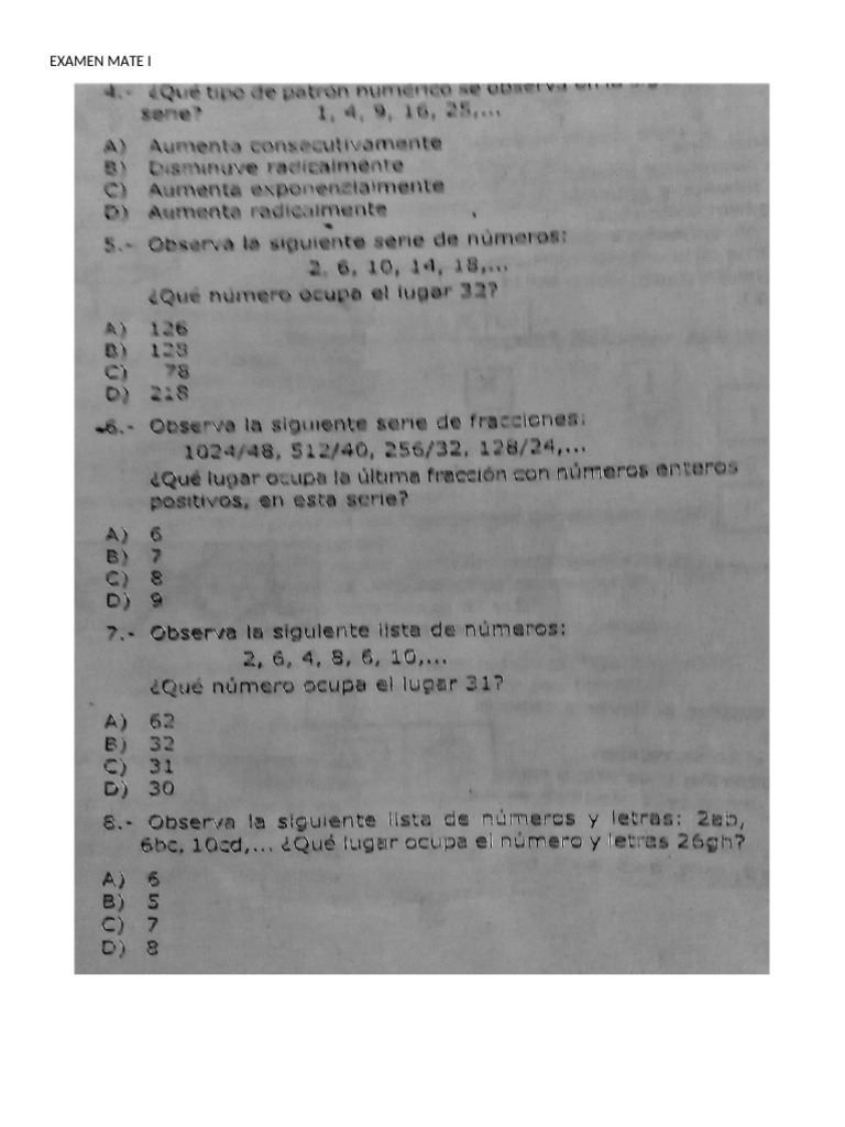 Examen Mate I | PDF