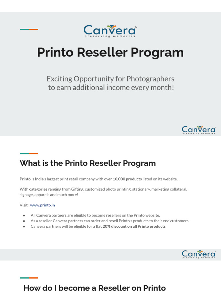 Printo Reseller Program | PDF