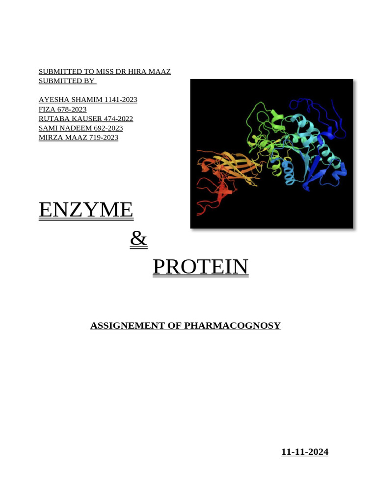 Protien and Enzymes Assignment | PDF | Proteins | Nucleotides