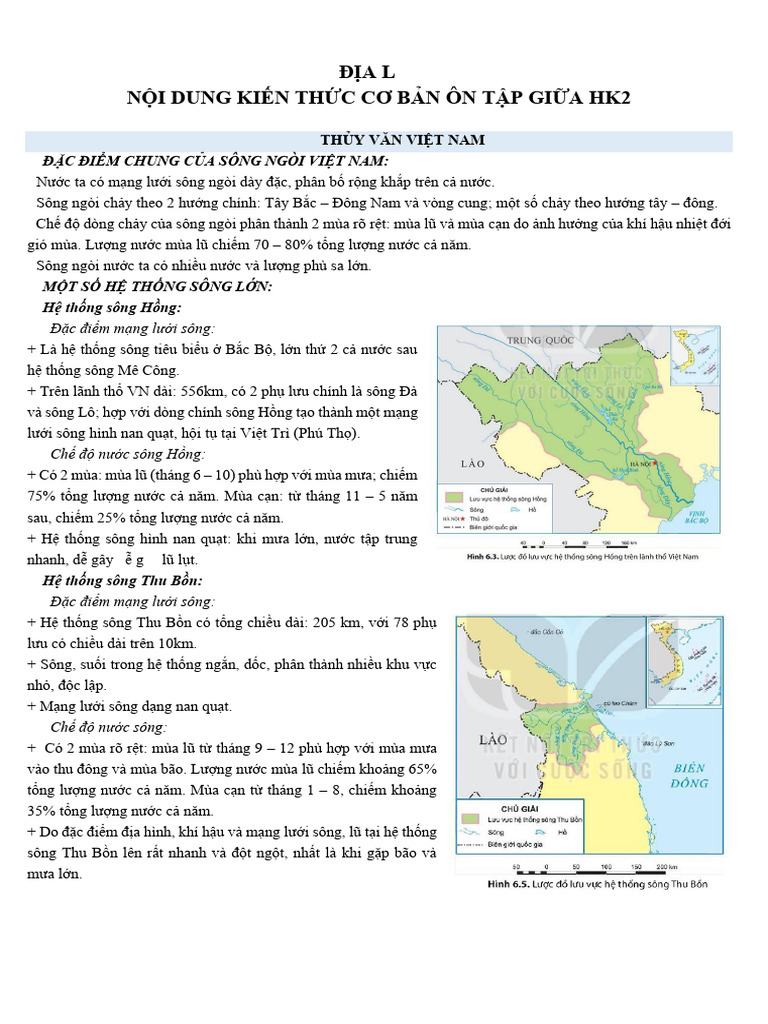 ĐỊA LÍ 8 - KIẾN THỨC CƠ BẢN ÔN TẬP GIỮA HK2 | PDF