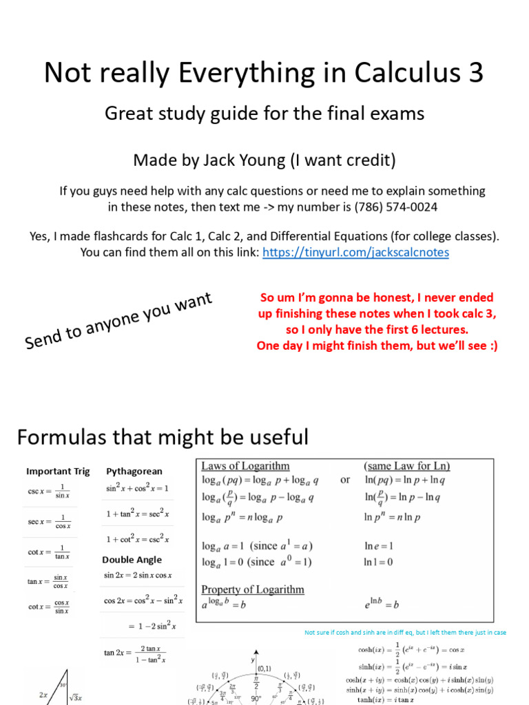 CALC 3 SOME THINGS WE LEARNED | PDF | Euclidean Vector | Mathematical ...
