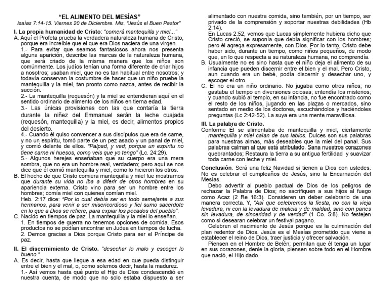 SEMANA NAVIDAD 2024, Bosquejo 2o Dic | PDF | Cristo (título) | Jesús