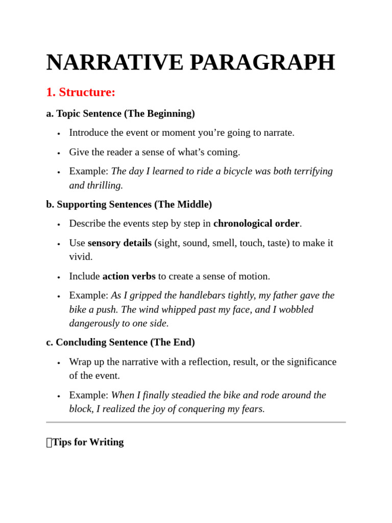 Crafting Engaging Narrative Paragraphs | PDF
