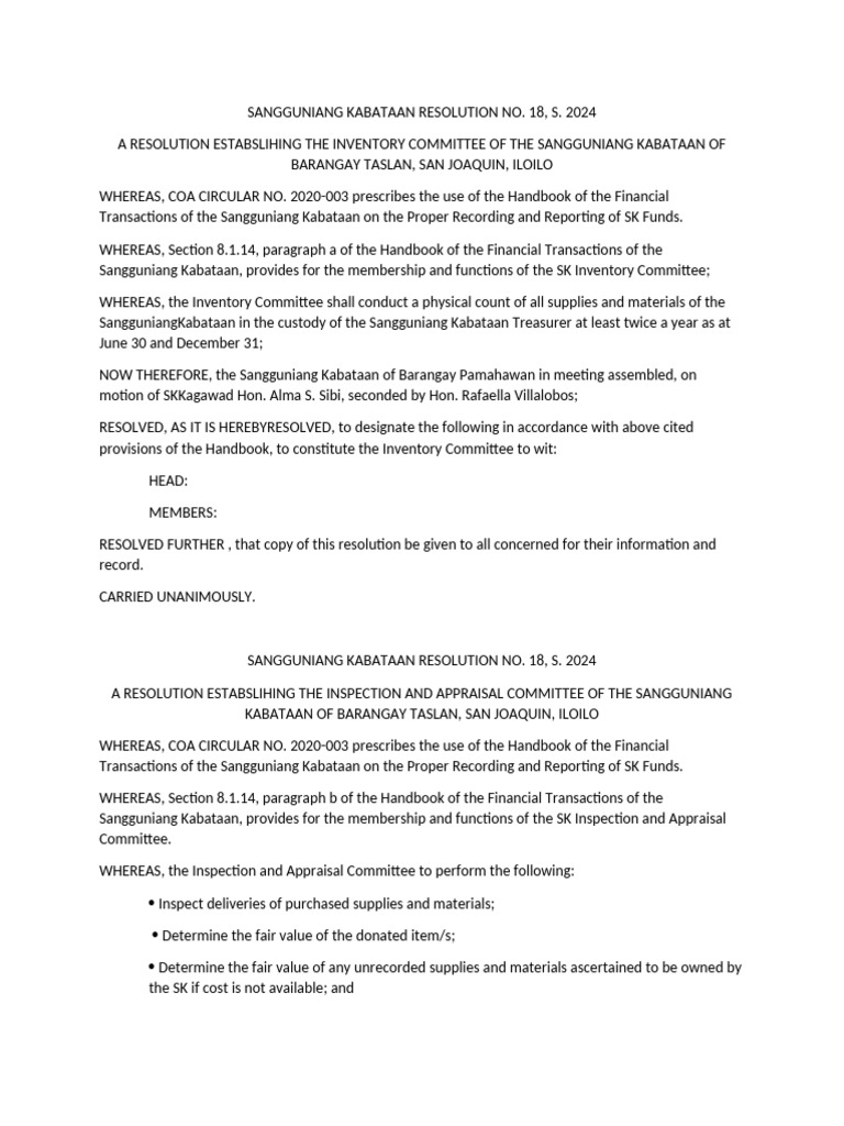 inventory committee | PDF | Government