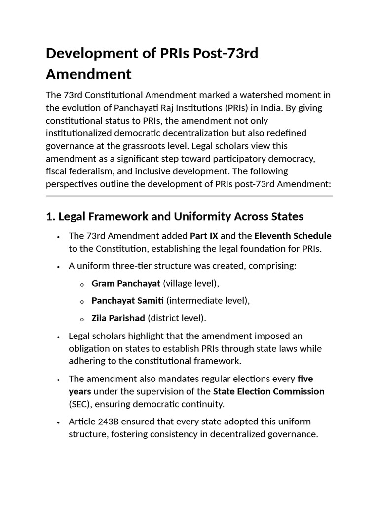Developmenmt After 73 RD and 74 TH Ammendment | PDF | Government ...