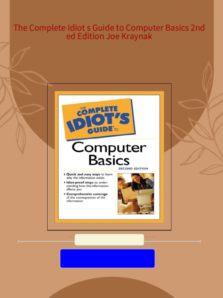 The Complete Idiot S Guide To Computer Basics 2nd Ed Edition Joe Kraynak | PDF | Window ...