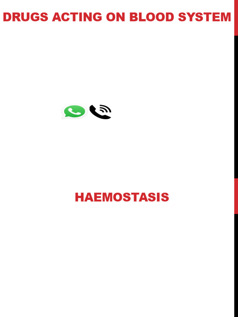 Drugs Acting On Blood | PDF | Thrombus | Shock (Circulatory)
