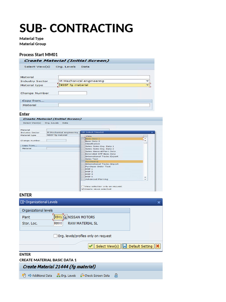 SAP MM Subcontracting Process Guide | PDF