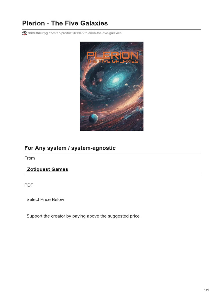 drivethrurpg.com-Plerion - The Five Galaxies | PDF | Galaxy